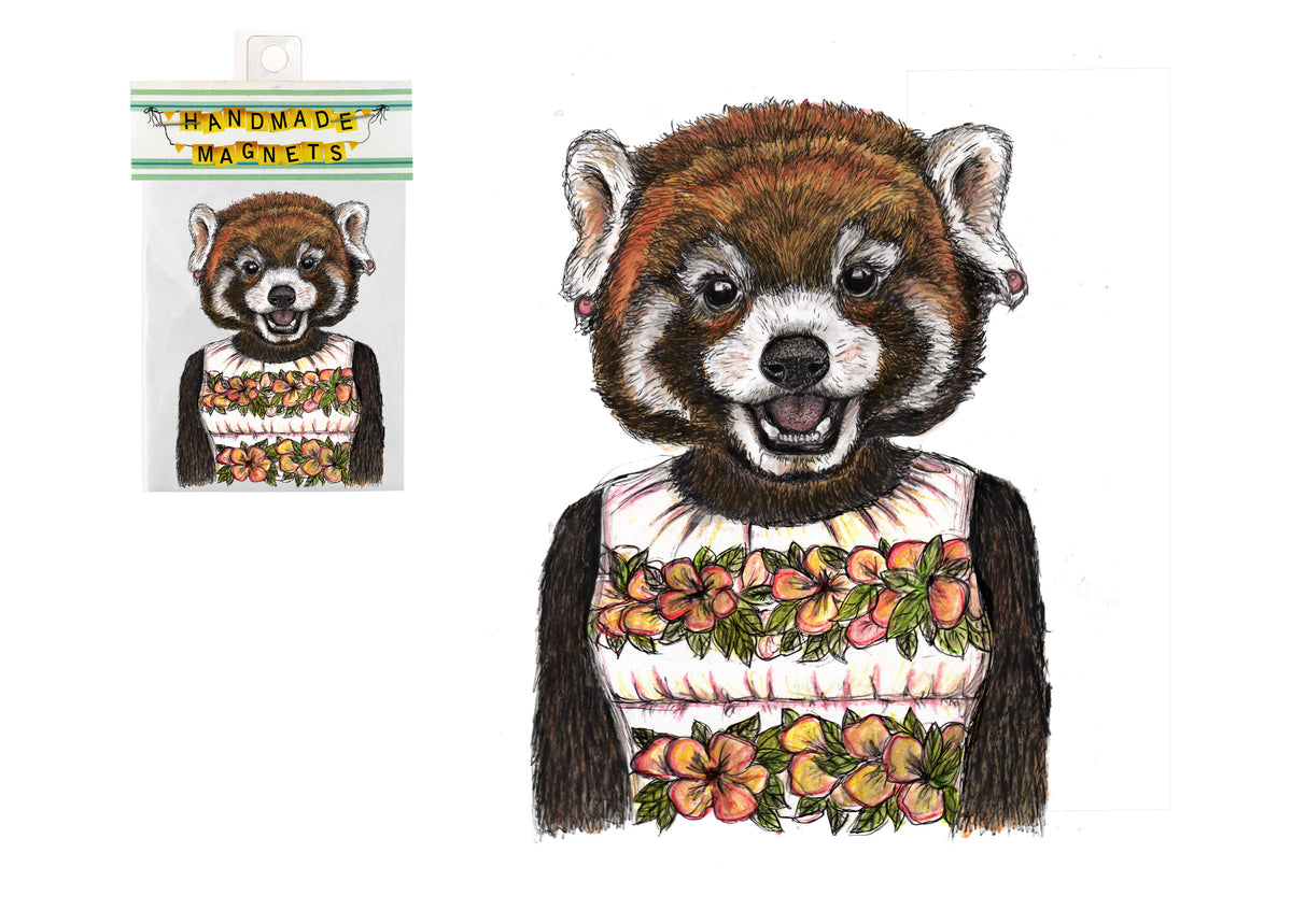 Red Panda Magnet – The Dolly Shop by Andrea Hooge